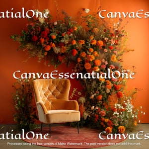 Luxury Orange Floral Minimalist Backdrop Set, Luxury Digital Overlays ...