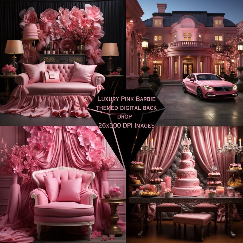 Luxury Pink Barbie Photography Backdrop (digital Download) - Etsy