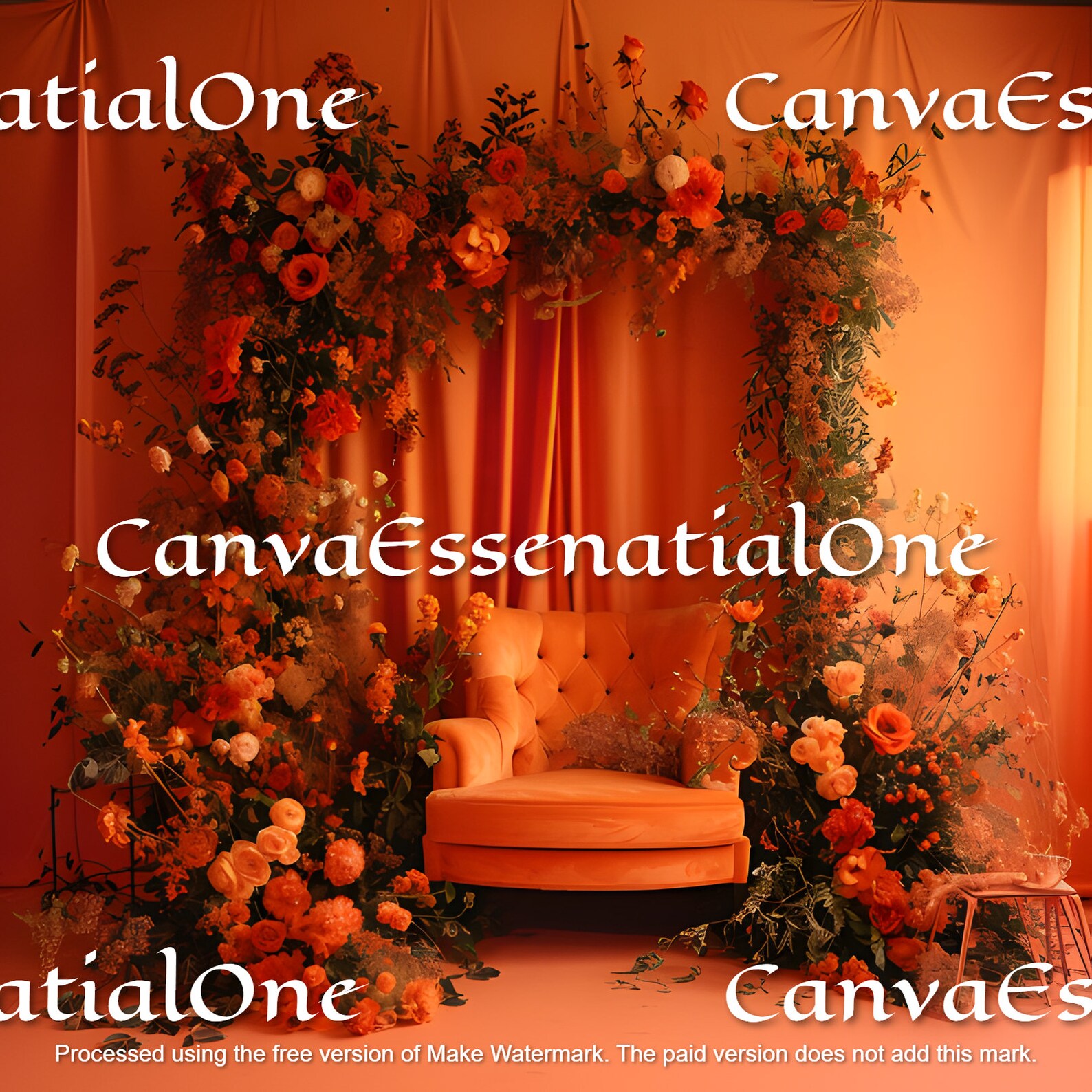 Luxury Orange Floral Minimalist Backdrop Set, Luxury Digital Overlays ...