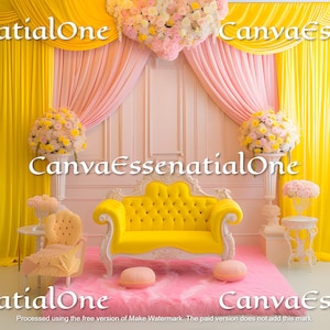 Luxury Pink and Yellow Barbie Backdrop (digital Download) - Etsy