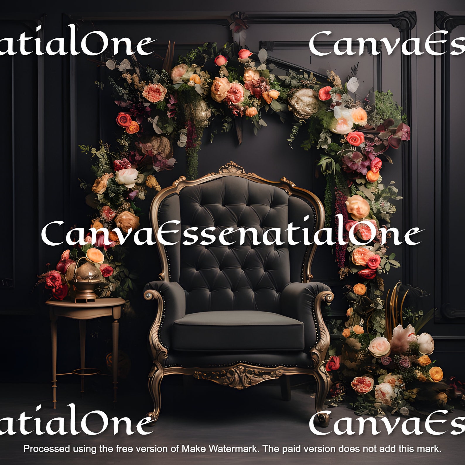 Black Floral Backdrop: 22 Luxury Minimalist Overlays (digital ...