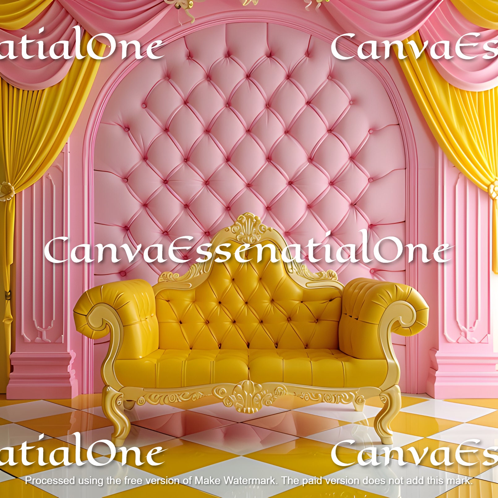 Luxury Pink and Yellow Barbie Backdrop (digital Download) - Etsy