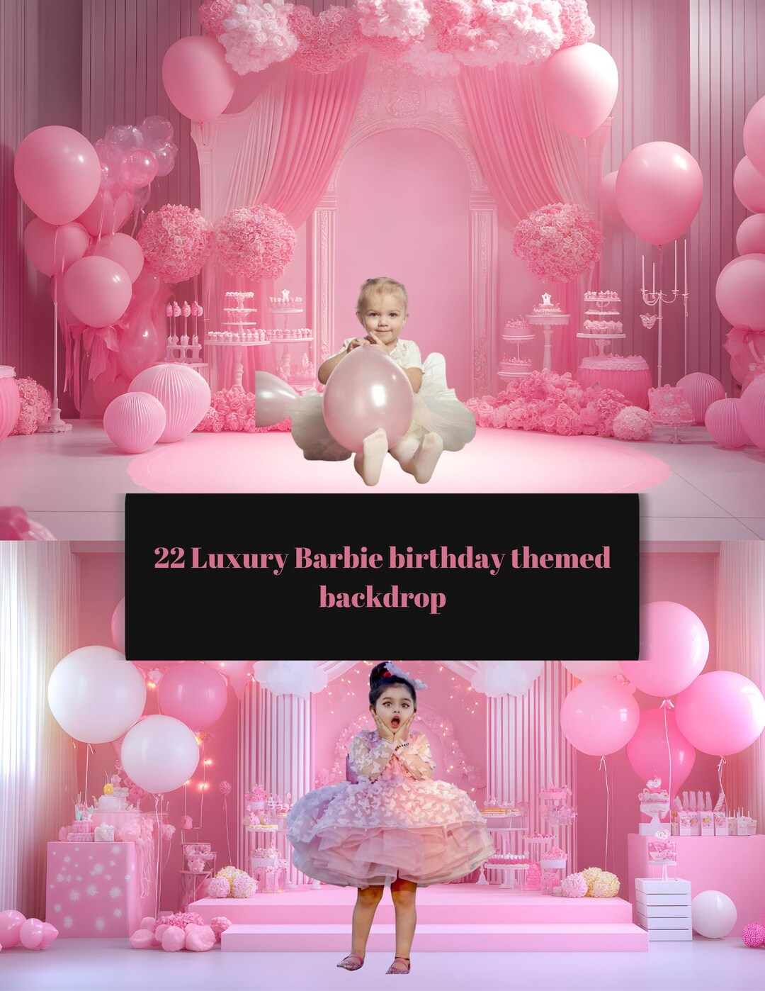 22 Barbie Themed Birthday Backdrop, Digital Backdrop, Digital ...