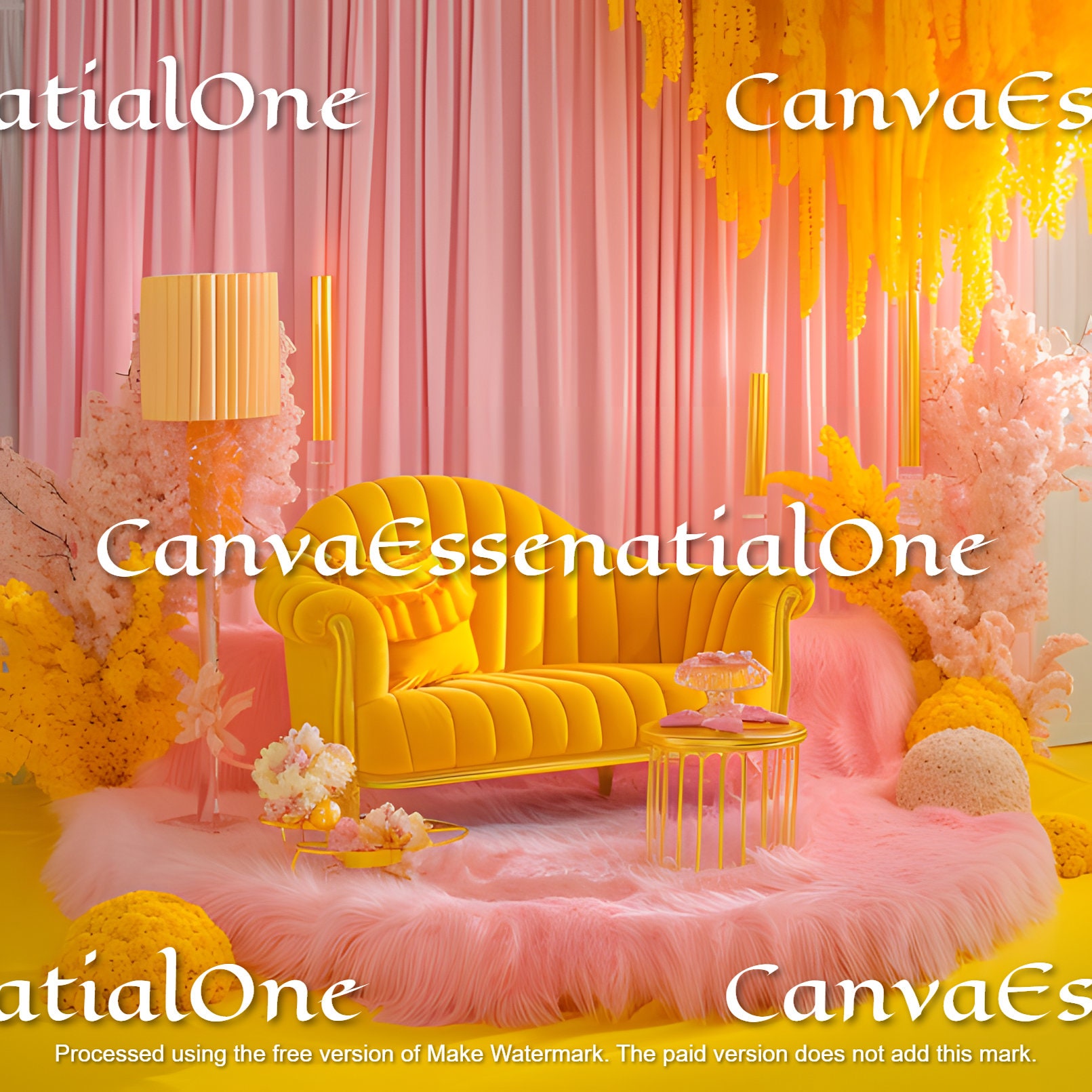 Luxury Pink and Yellow Barbie Backdrop (digital Download) - Etsy