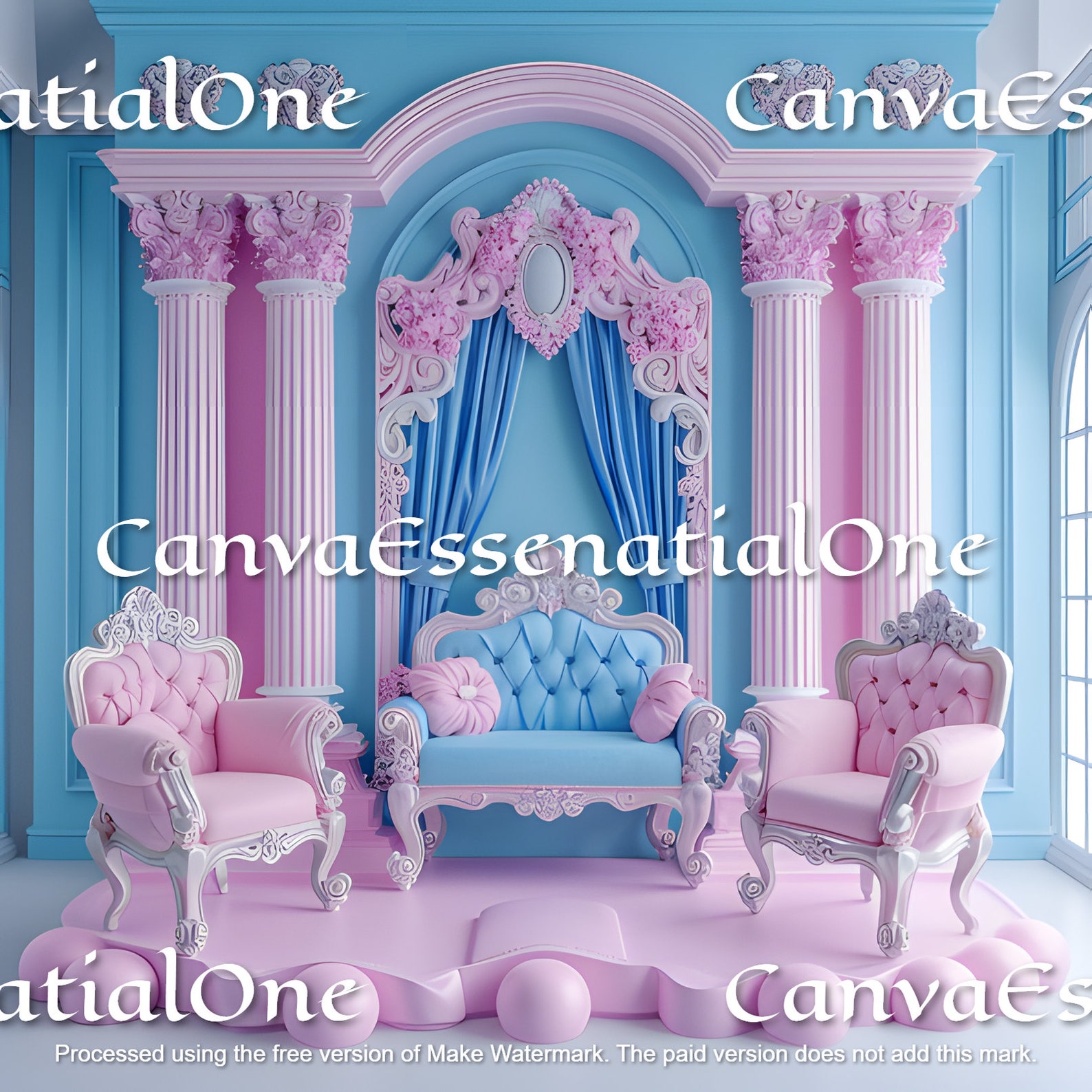 Pink and Blue Barbie Themed Luxury Backdrop Set, Barbie Backdrop ...