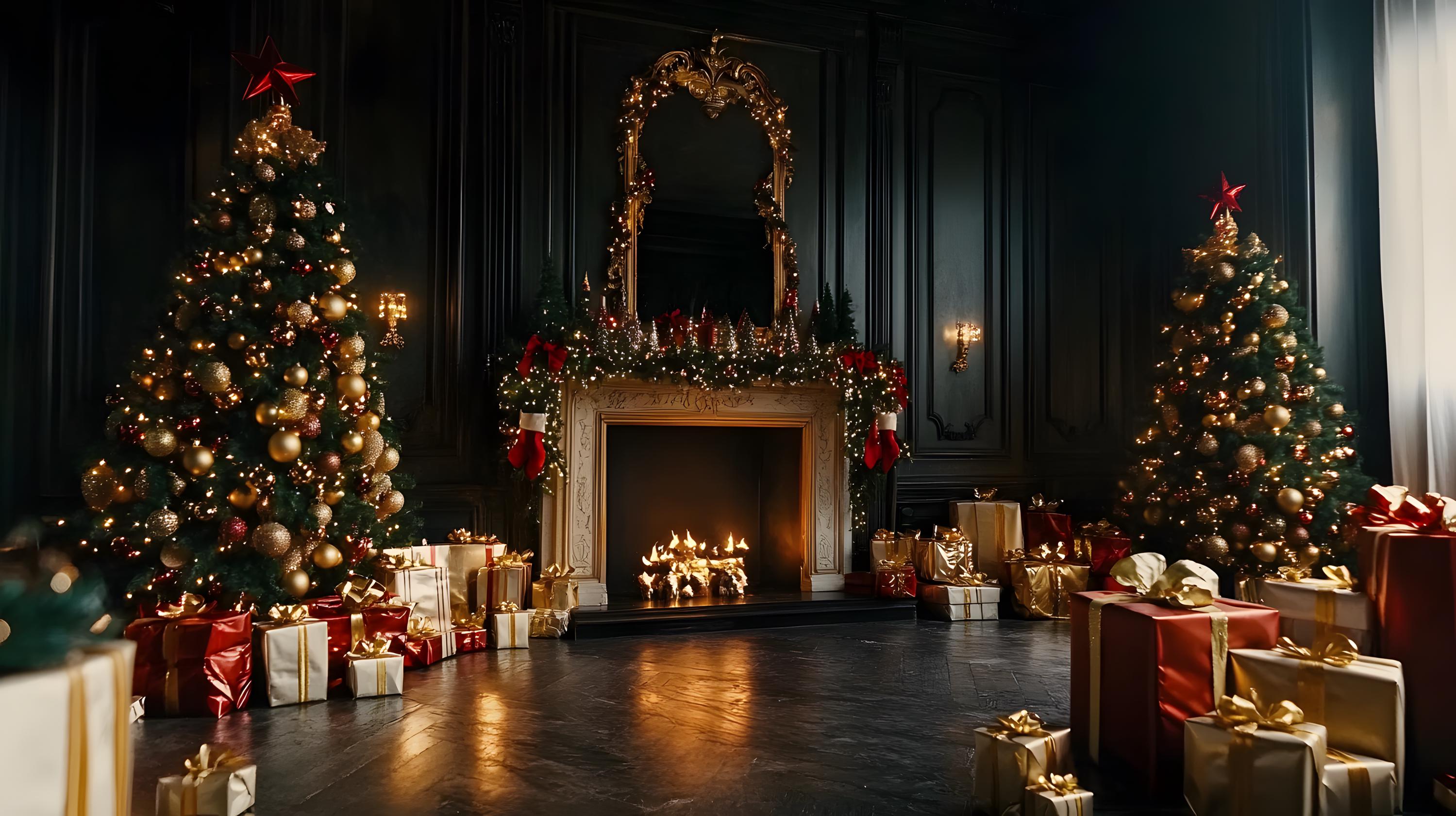 Luxury Christmas Photo Backdrop: Elegant Holiday Background (digital ...