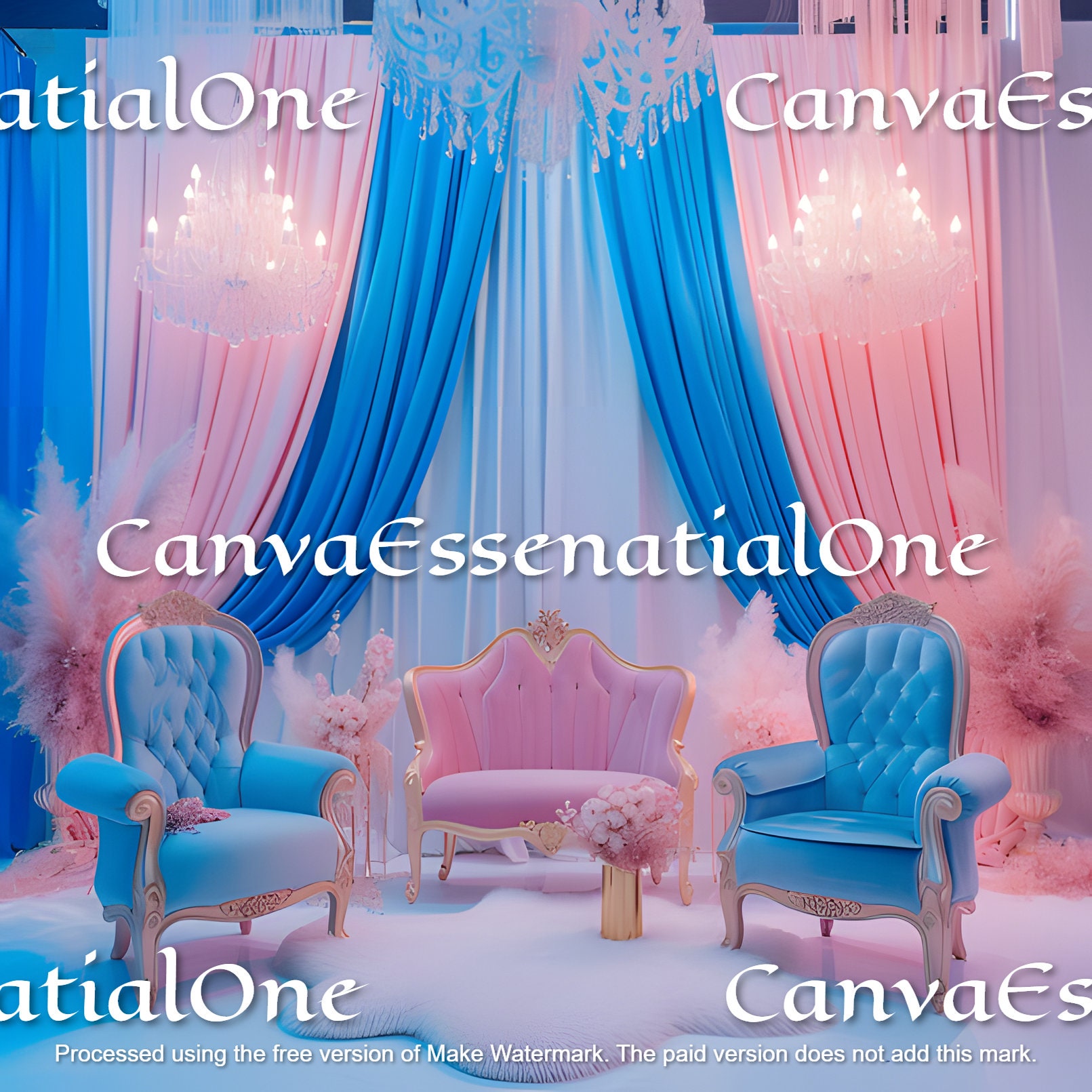 Pink and Blue Barbie Themed Luxury Backdrop Set, Barbie Backdrop ...