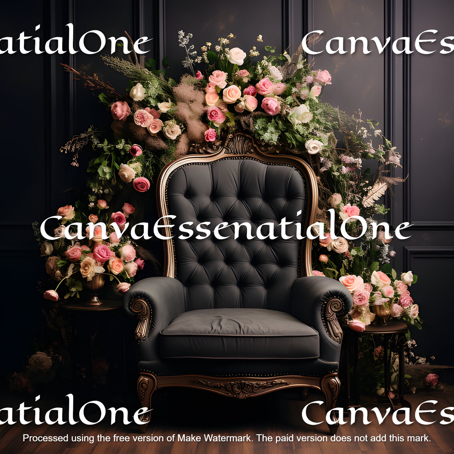 Black Floral Backdrop: 22 Luxury Minimalist Overlays (digital ...