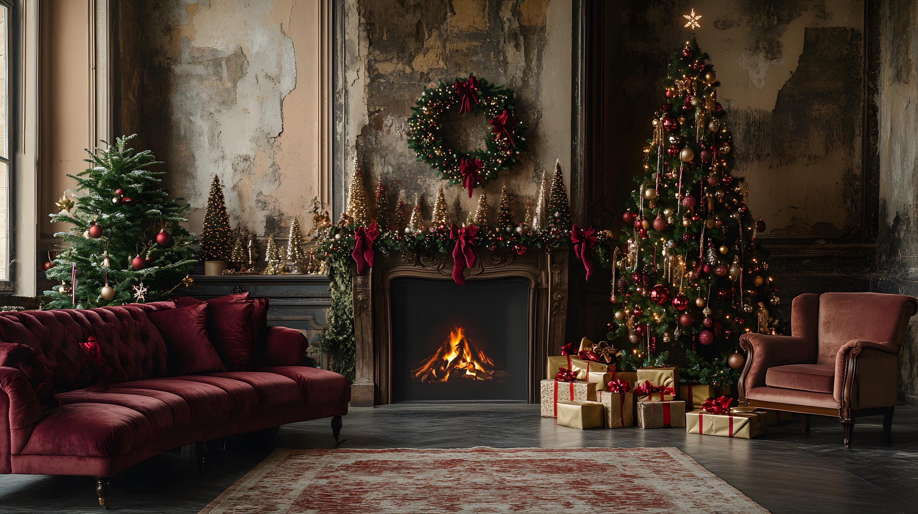 Luxury Christmas Photo Backdrop: Elegant Holiday Background (digital ...
