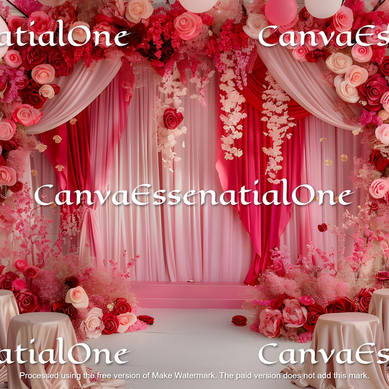 Luxury Pink & Red Barbie Backdrop Set (digital Download) - Etsy