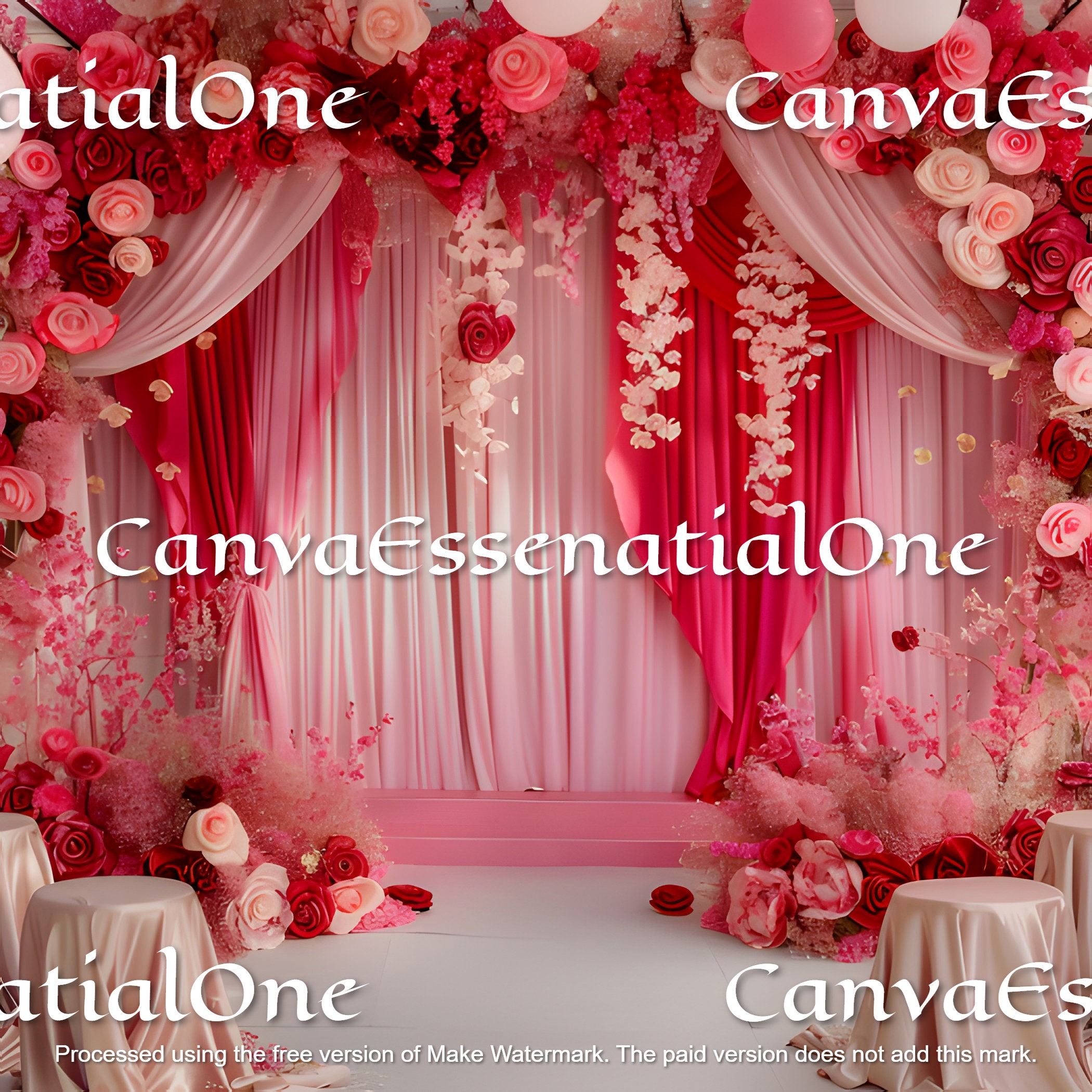 22 Luxury Red and Pink Barbie Themed Backdrop Set, Luxury Backdrops ...