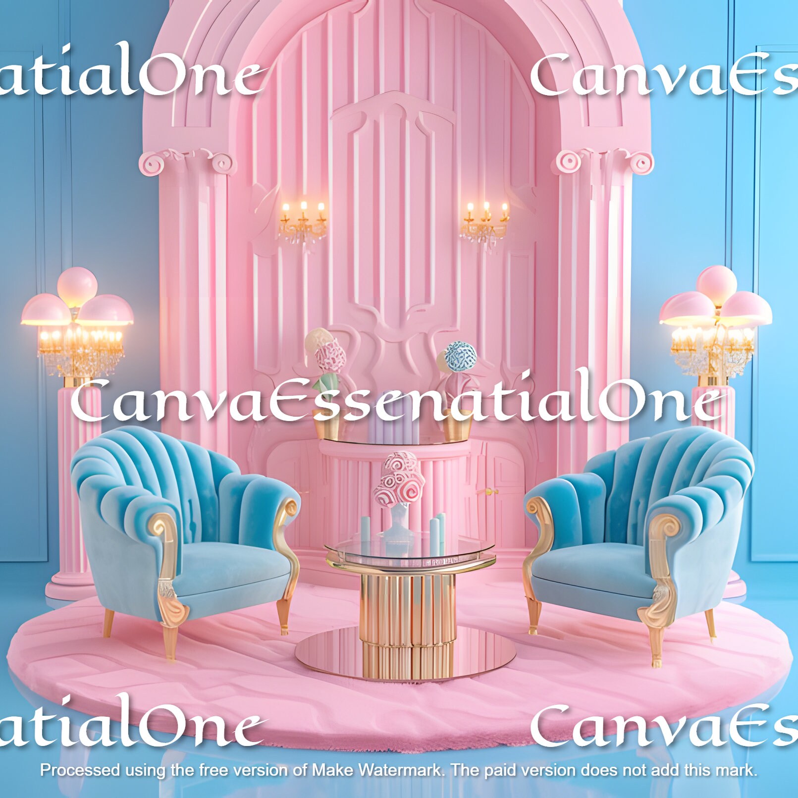 Pink and Blue Barbie Theme Backdrop: Luxury Digital Studio Set - Etsy