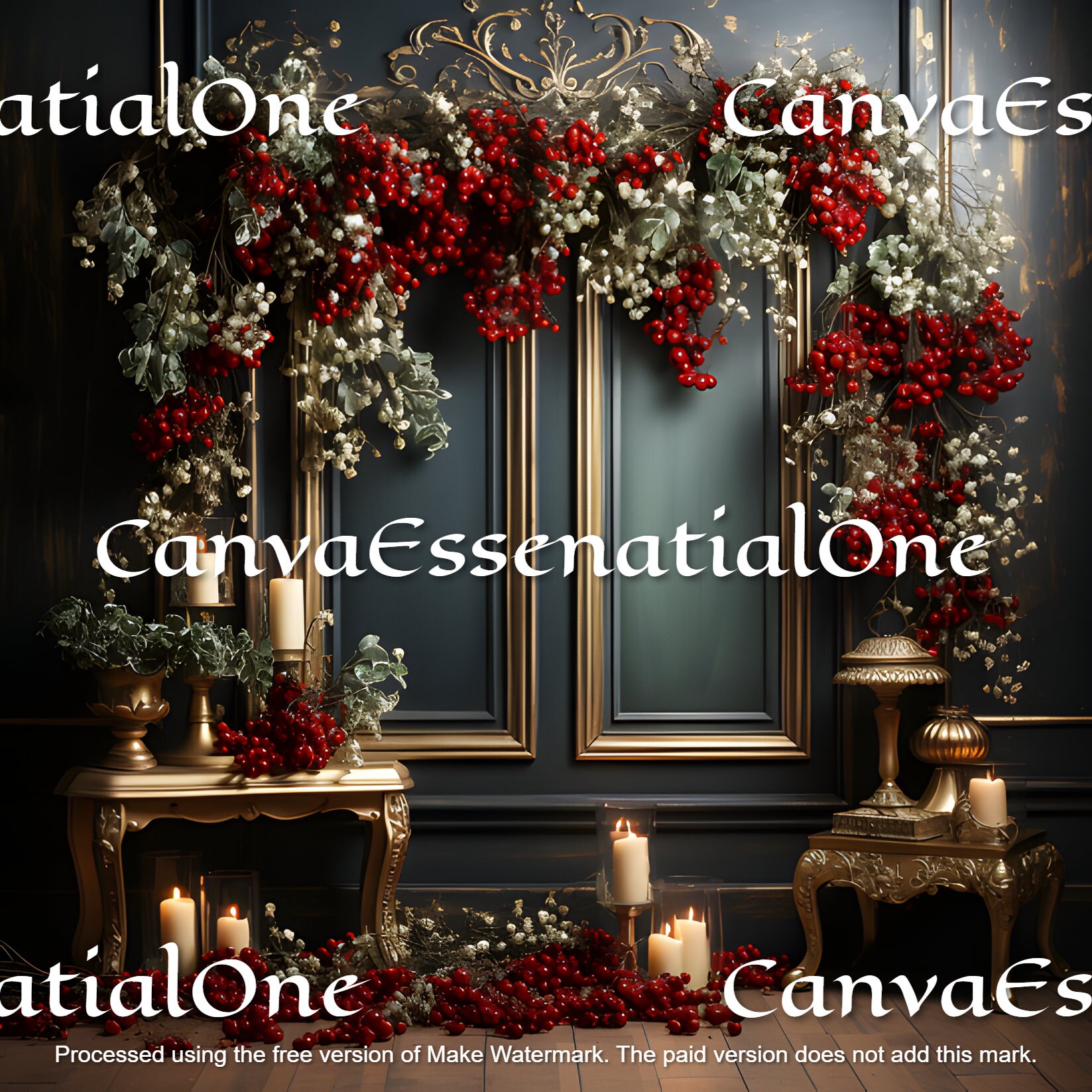 22 Luxury Red Mistletoe Backdrop, Luxury Overlays, Luxury Backdrops ...