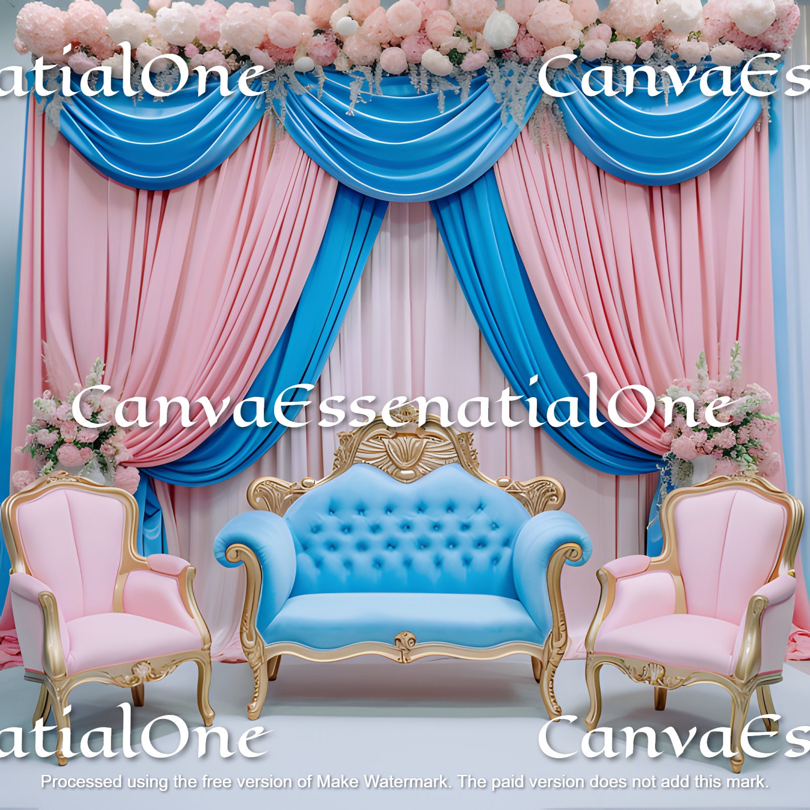 Pink and Blue Barbie Theme Backdrop: Luxury Digital Studio Set - Etsy