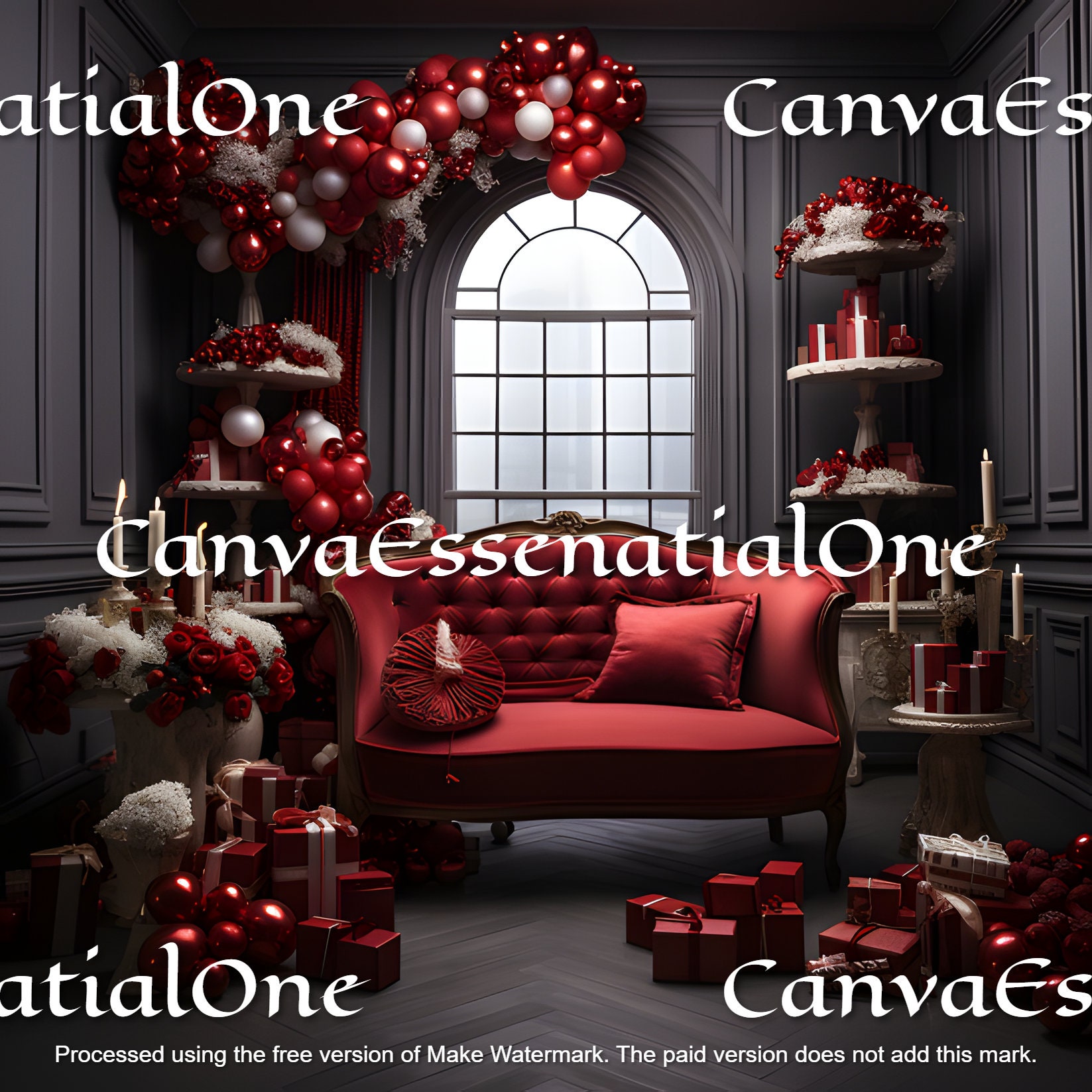 22 Luxury Red Christmas Backdrop Set, Luxury Overlays, Luxury Art ...