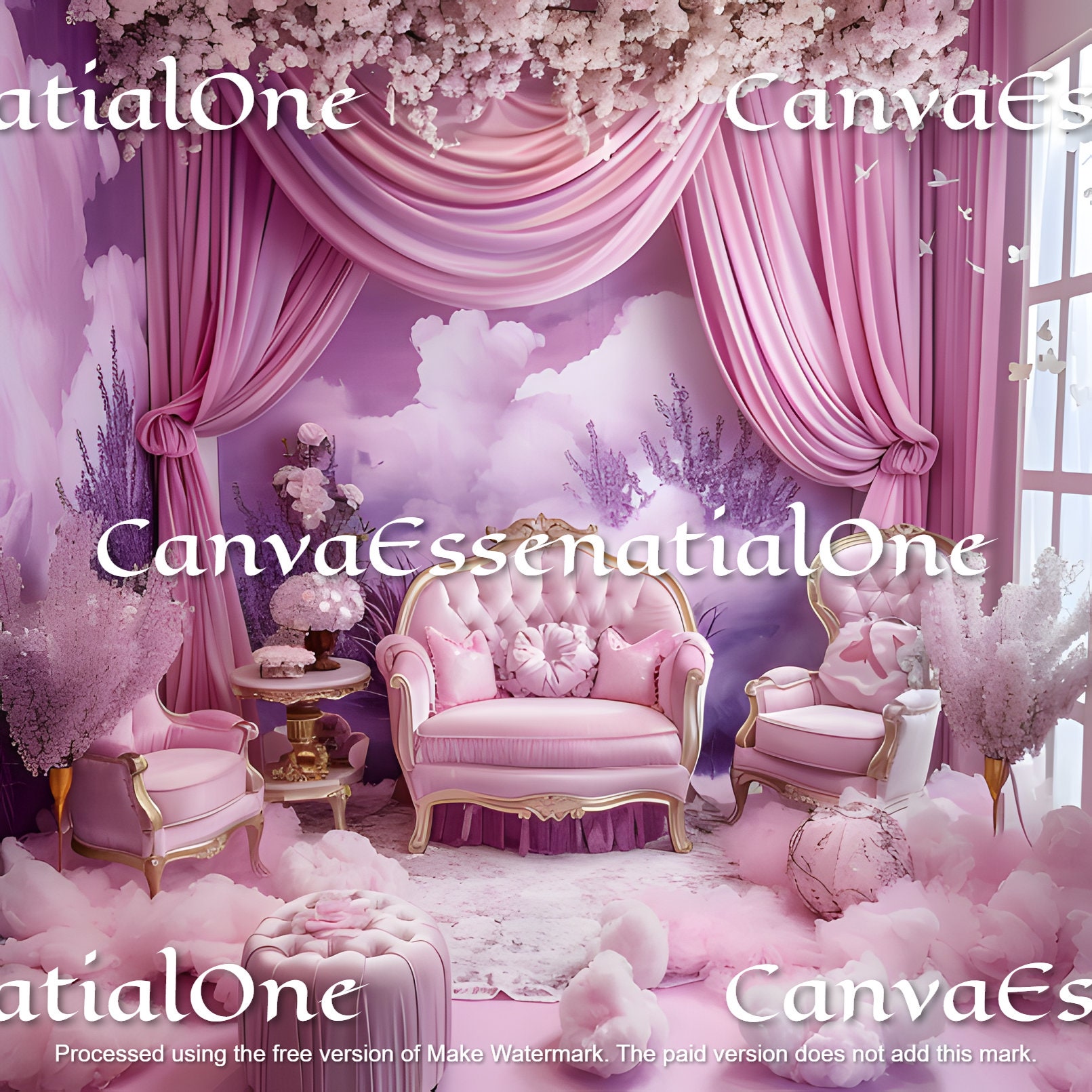 Luxury Pink and Purple Barbie Backdrop Set (digital Download) - Etsy