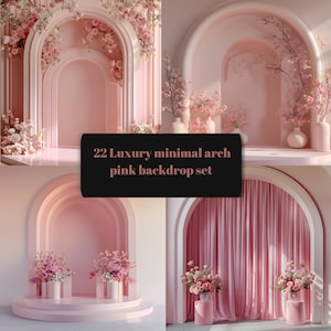 22 Luxury Pink Minimal Arch Backdrop Set, Luxury Backdrop, Luxury ...