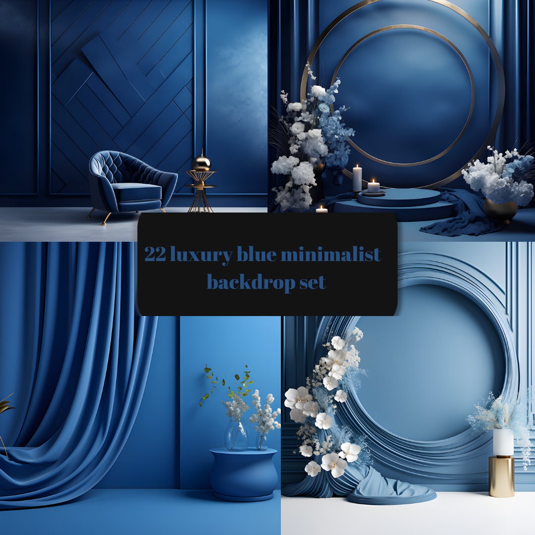 22 Luxury Minimalist Blue Backdrop, Luxury Backdrop, Luxury Overlays ...