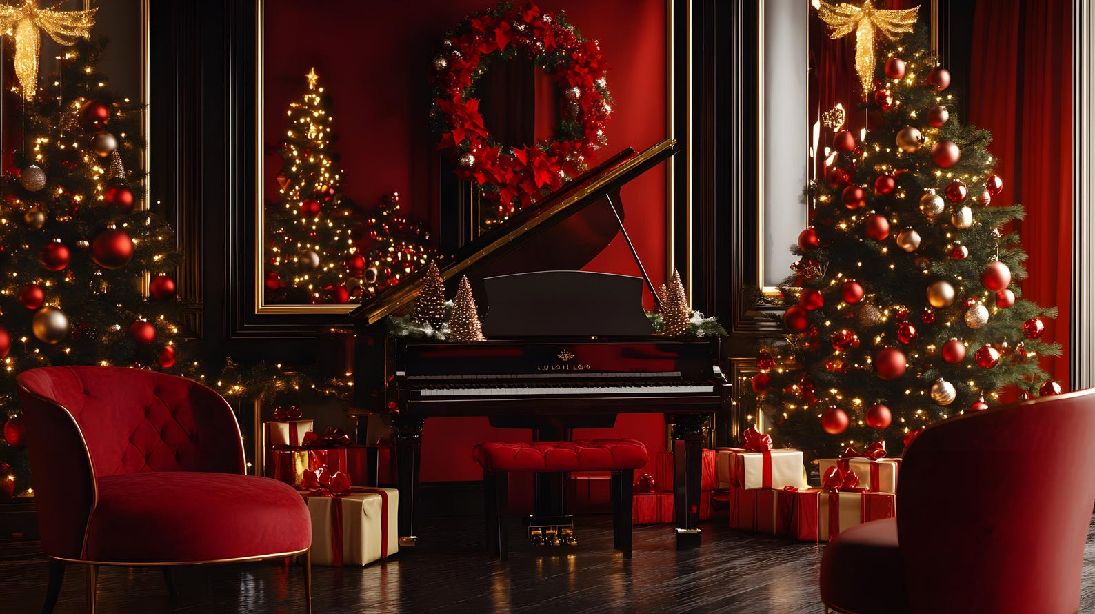 Luxury Christmas Photo Backdrop: Elegant Holiday Background (digital ...
