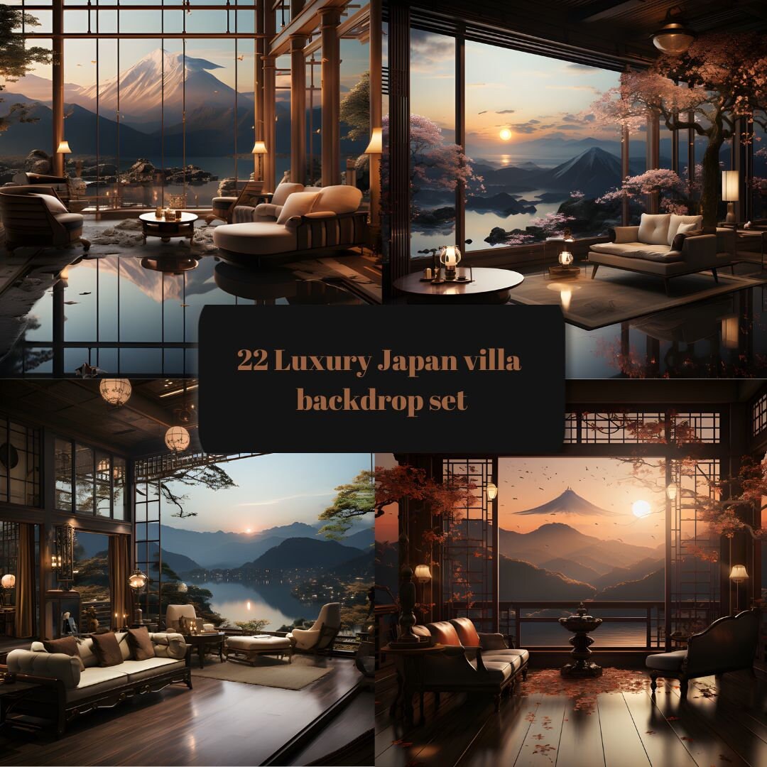 22 Luxury Japan Villa Backdrop Set, Luxury Backdrop, Luxury Overlays ...