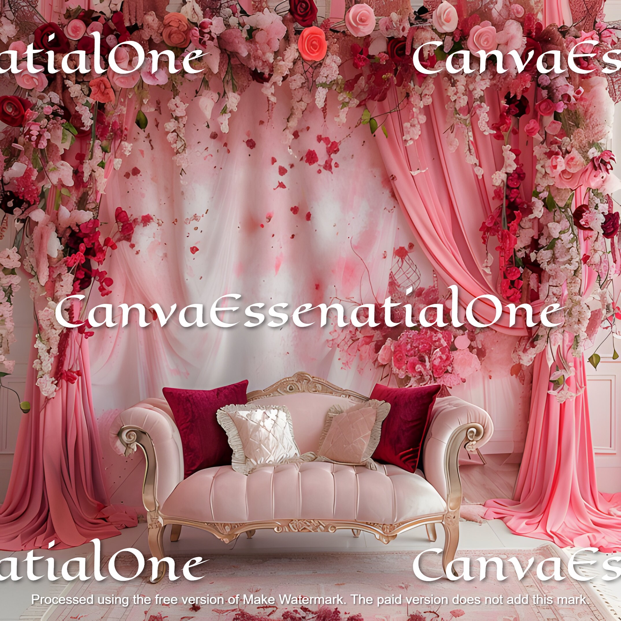 22 Luxury Red and Pink Barbie Themed Backdrop Set, Luxury Backdrops ...