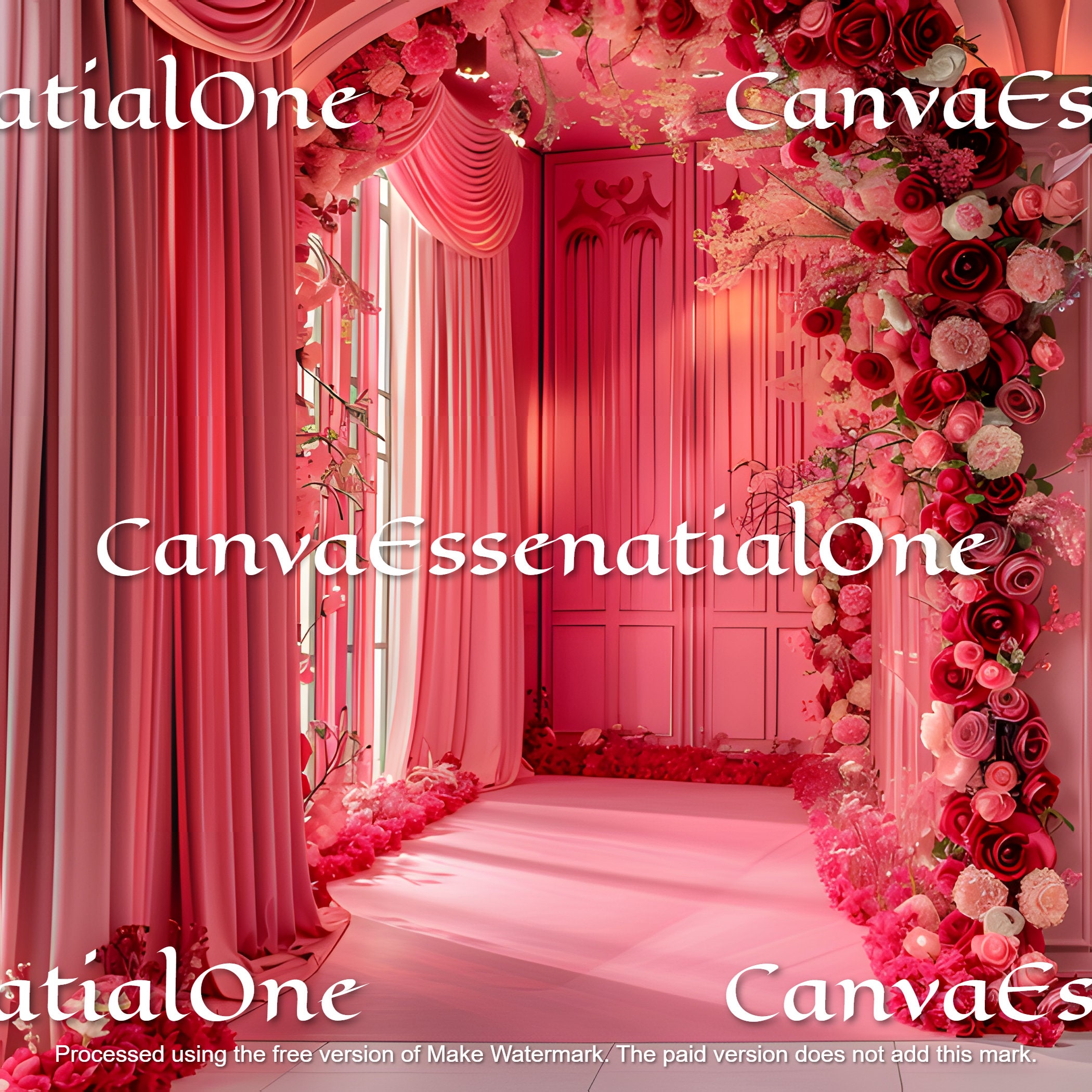 22 Luxury Red and Pink Barbie Themed Backdrop Set, Luxury Backdrops ...
