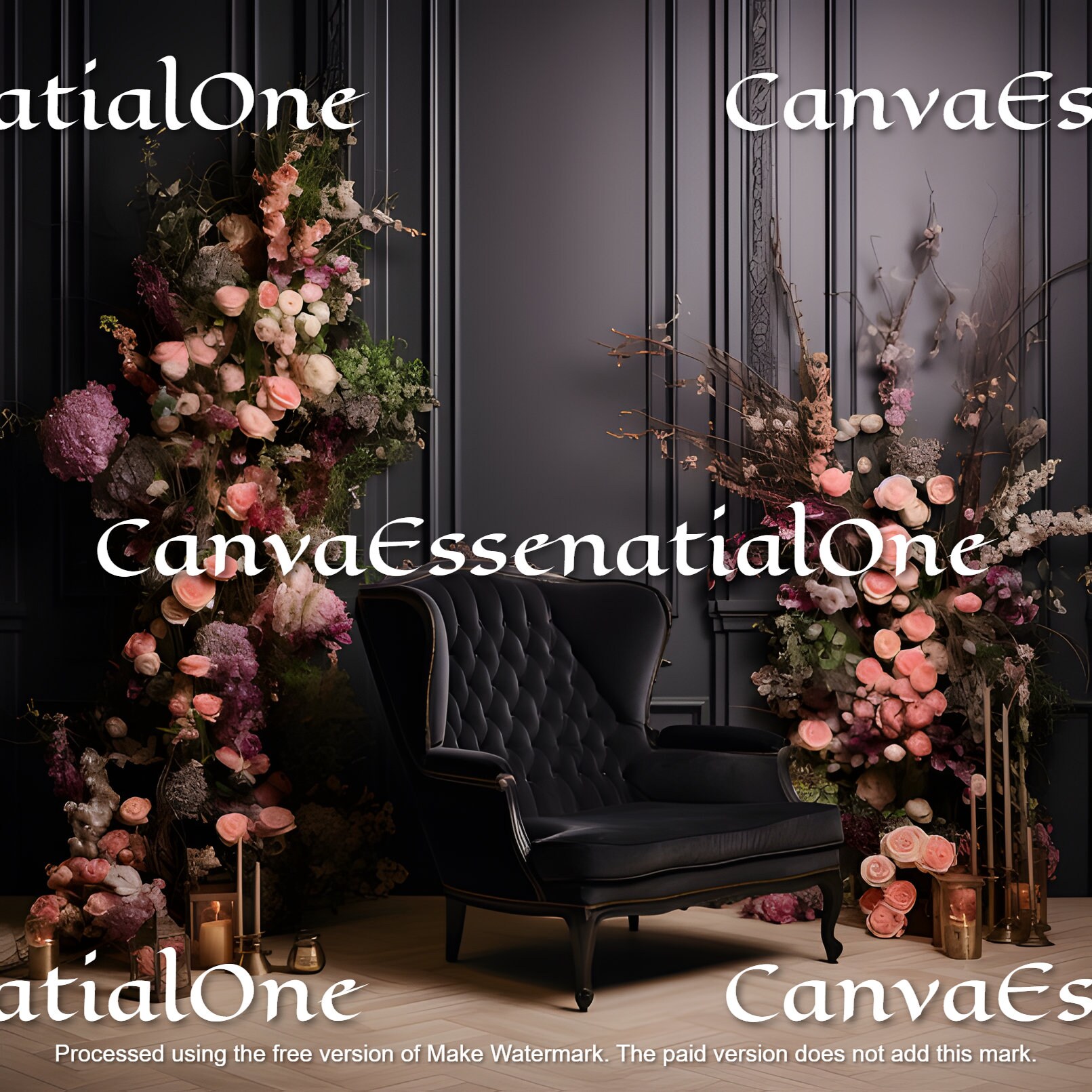 Black Floral Backdrop: 22 Luxury Minimalist Overlays (digital ...