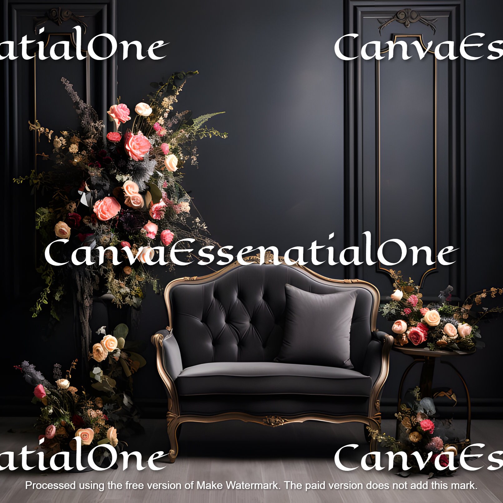 Black Floral Backdrop: 22 Luxury Minimalist Overlays (digital ...