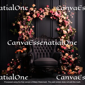 Black Floral Backdrop: 22 Luxury Minimalist Overlays (digital ...