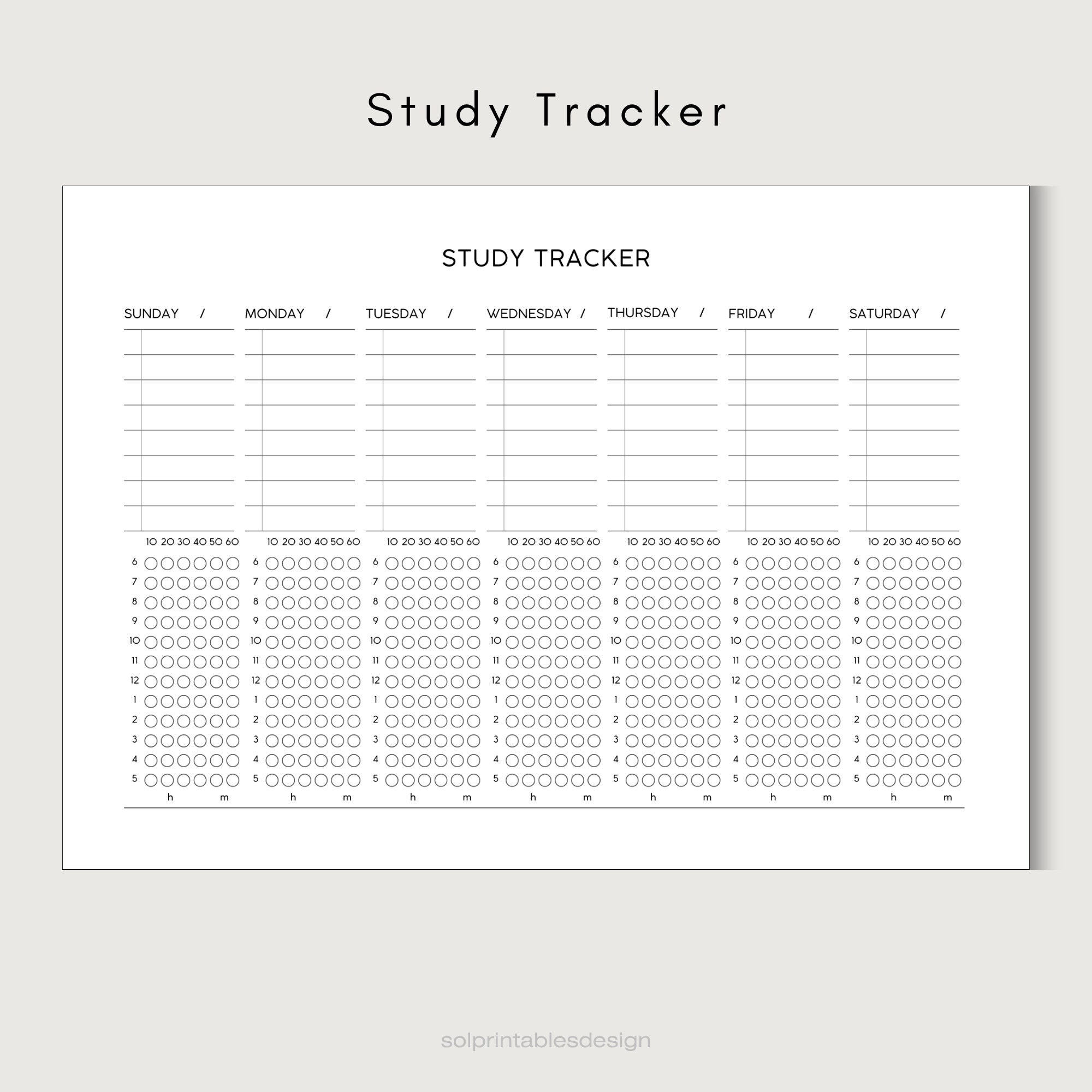 Printable Study Planner | Minimalist Study Planner | Class/study ...