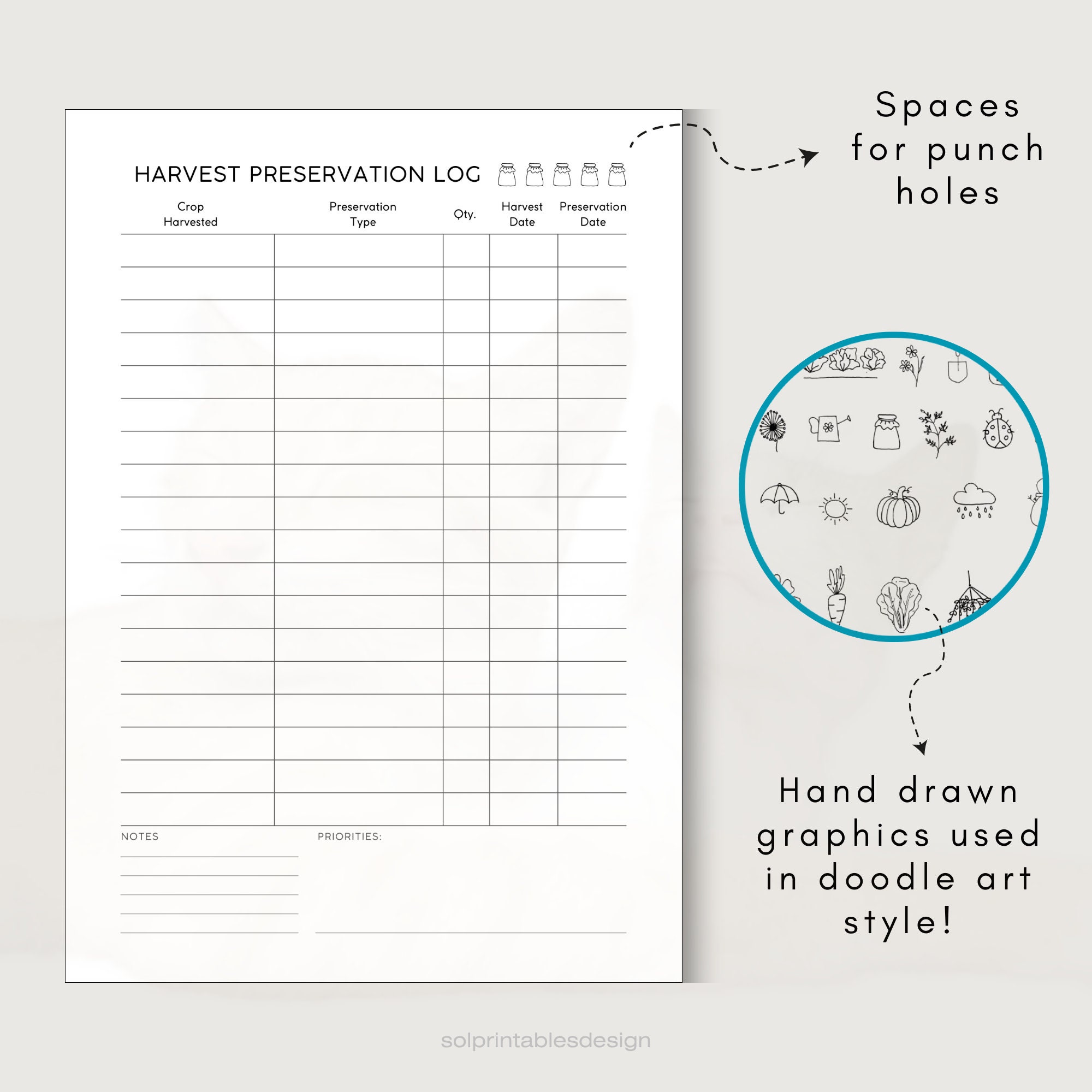 Printable Harvest and Preservation Log | Harvest Tracker | Harvest ...