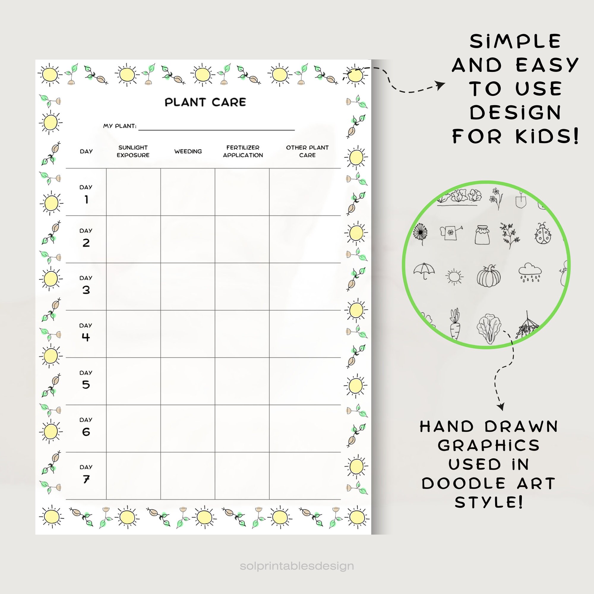 Printable Seed Starting Log for Kids Garden Planner for Kids Plant Care ...