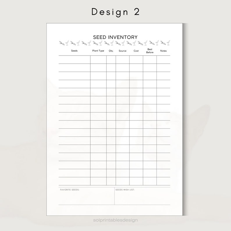 Printable Planting Planner | Seed Inventory | Seed Wishlist | Annual ...