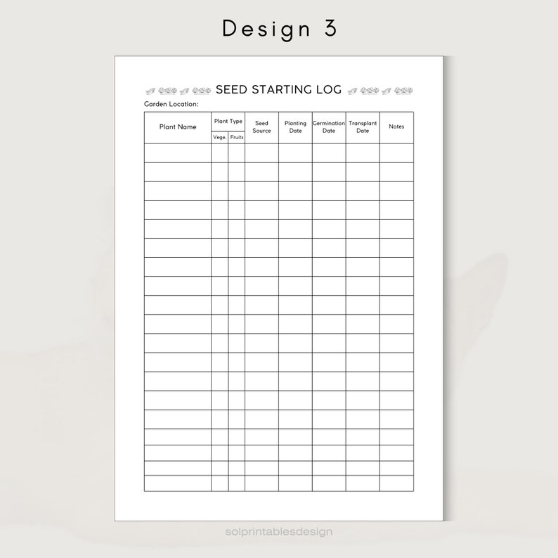 Printable Planting Planner | Garden Layout | Soil Preparation Log ...