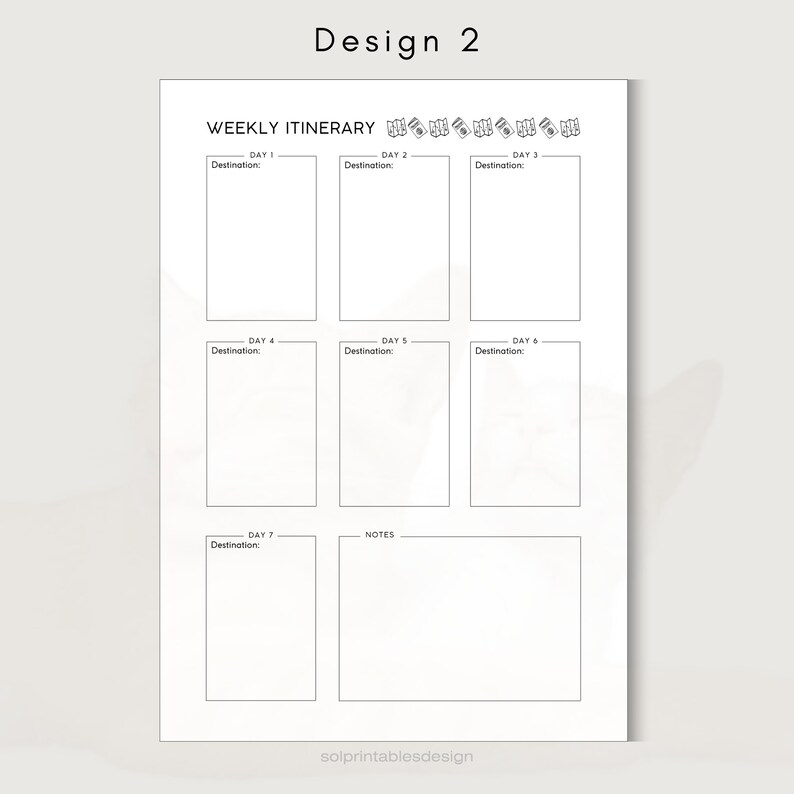 Printable Travel Planner | Daily Itinerary | Weekly Itinerary | Travel ...