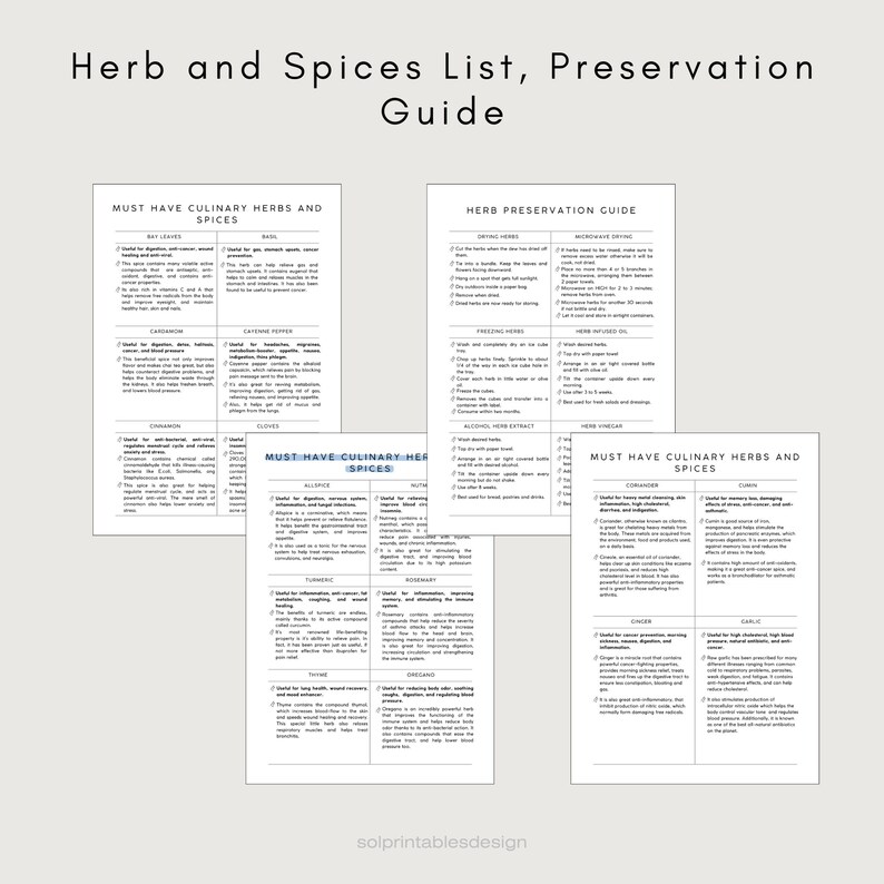 Herb Garden Planner Printable Minimalist Planting Planner Inventories ...