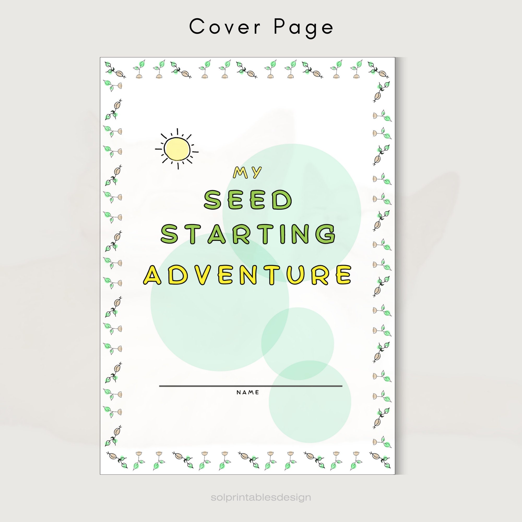 Printable Seed Starting Log for Kids Garden Planner for Kids Plant Care ...