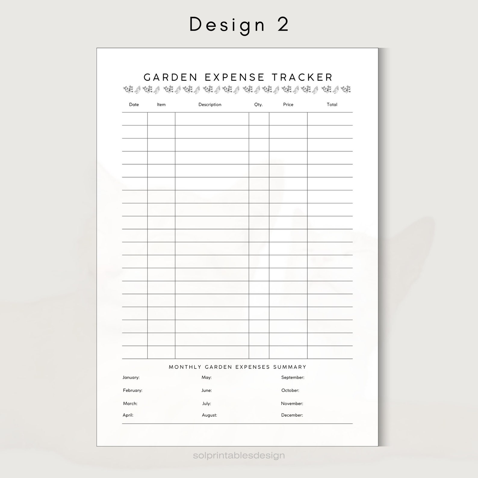 Printable Garden Budget and Expenses Planner Garden Shopping List ...