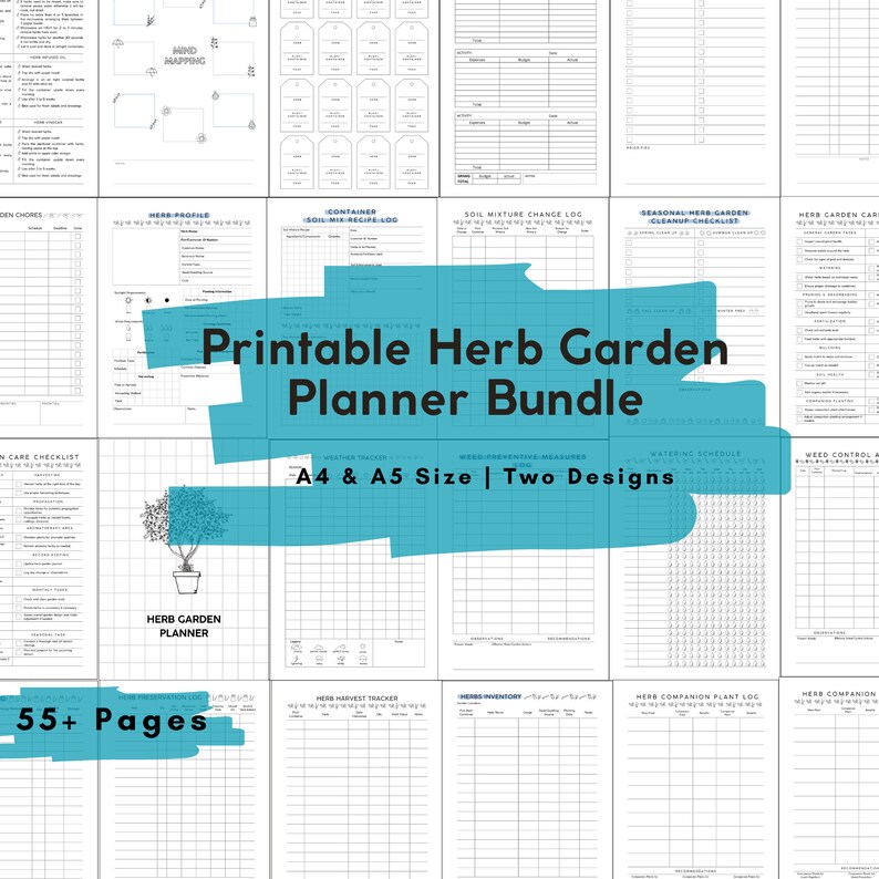 Herb Garden Planner | Printable Minimalist Planting Planner ...