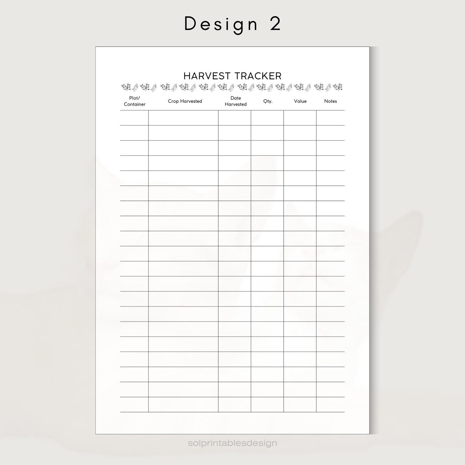 Printable Harvest and Preservation Log | Harvest Tracker | Harvest ...