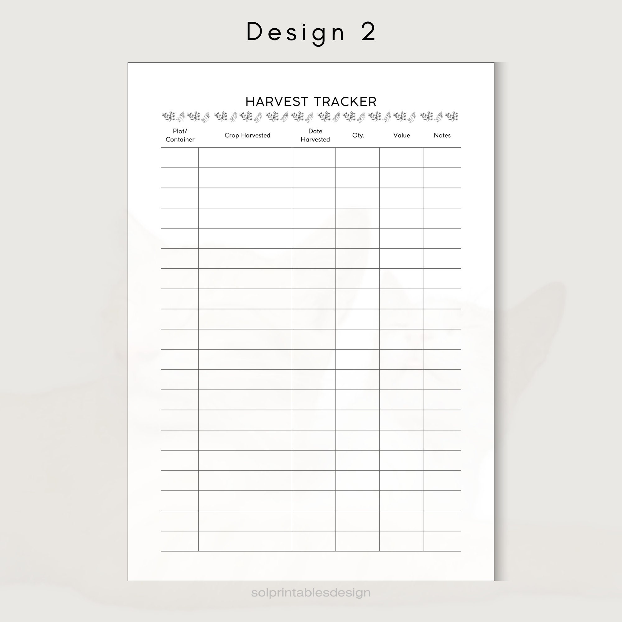 Printable Harvest and Preservation Log | Harvest Tracker | Harvest ...