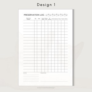 Printable Harvest and Preservation Log | Harvest Tracker | Harvest ...