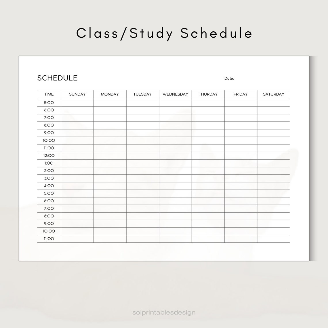 Printable Study Planner | Minimalist Study Planner | Class/study ...