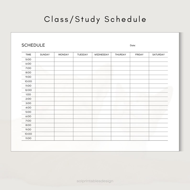 Printable Study Planner | Minimalist Study Planner | Class/study ...