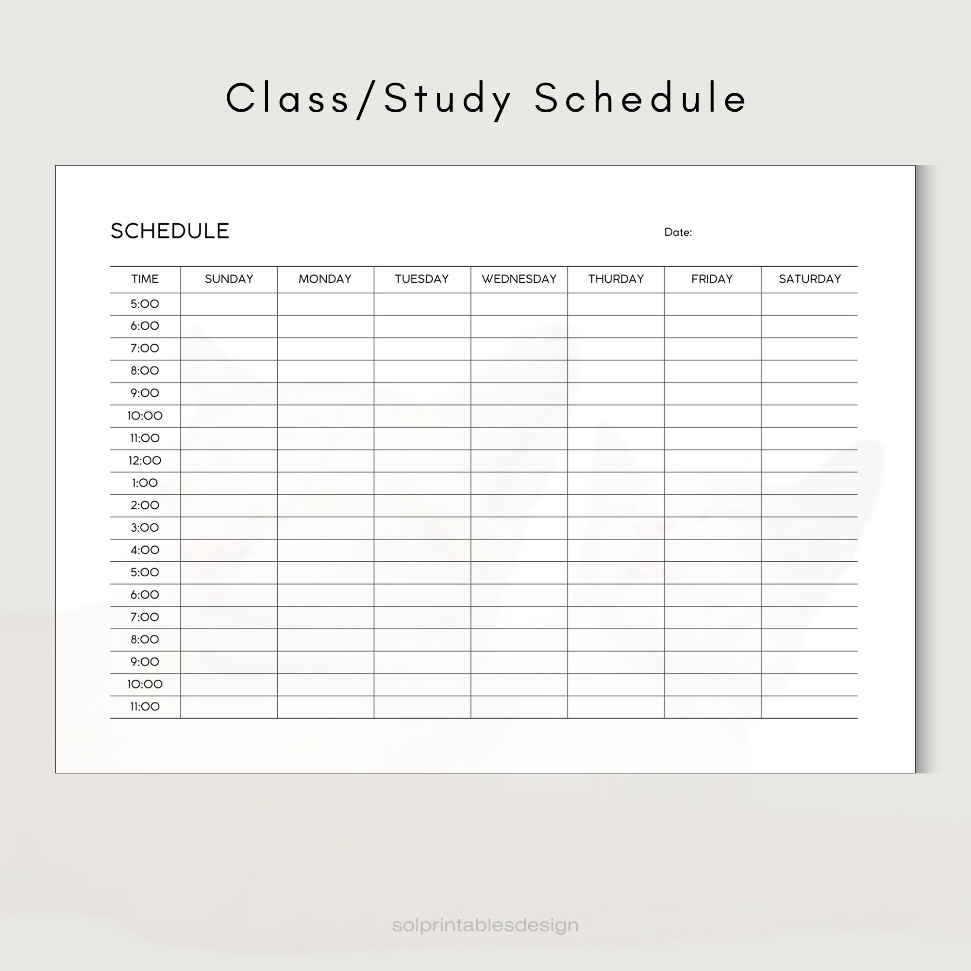 Printable Study Planner | Minimalist Study Planner | Class/study ...