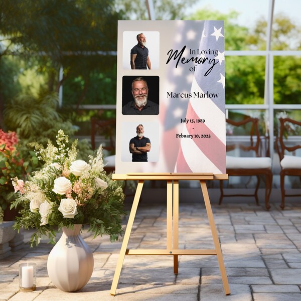 Patriotic Funeral Template - Etsy