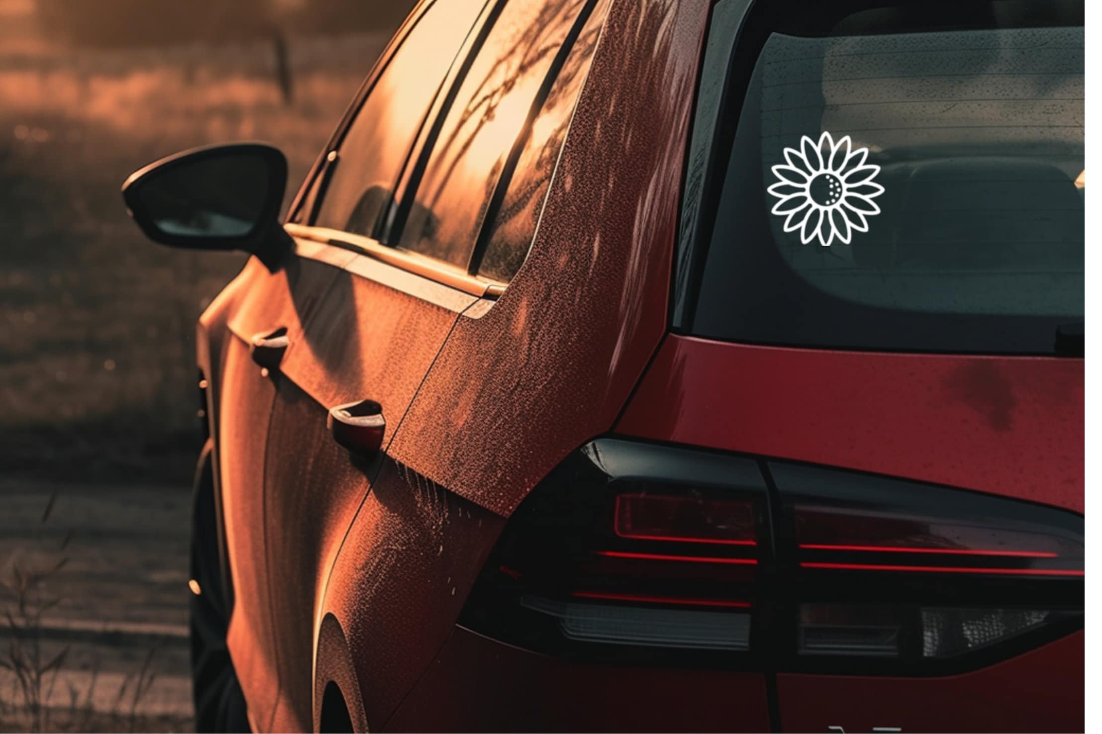 Sunflower Decal Vinyl Car Decal Sunflower Car Decal - Etsy