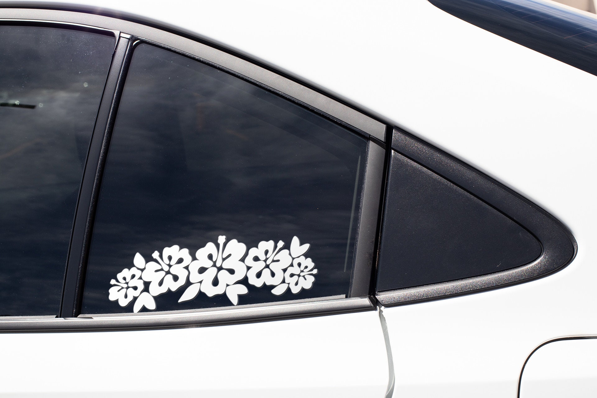 Hibiscus Flowers Decal Vinyl Car Decal Floral Car Decal - Etsy