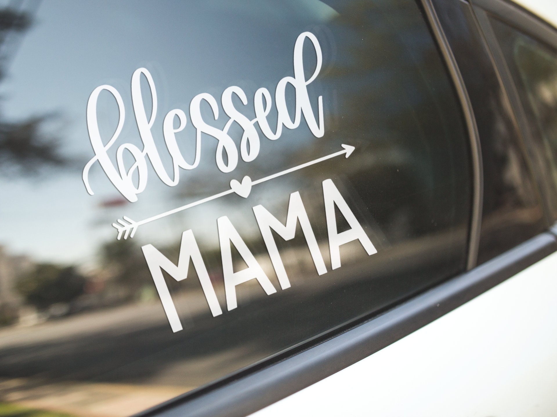 Blessed Mama Car Decal Vinyl Car Decal Mama Car Decal - Etsy