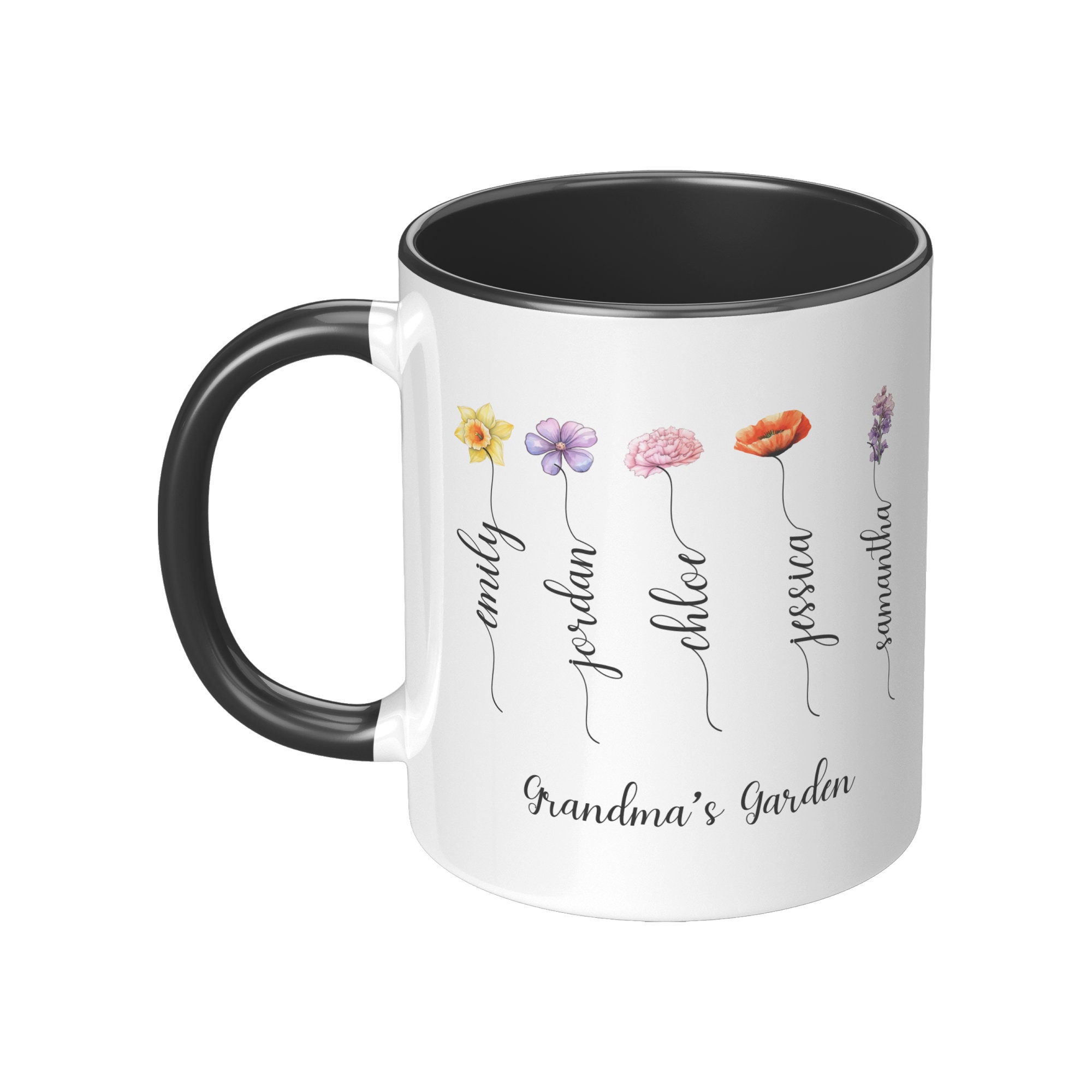 Month Flower Mug Design, Grandma's Garden Mug, Gift Ideas for Nana ...